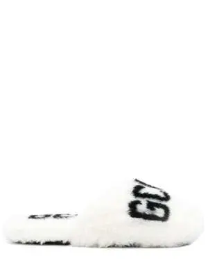 Gcds Logo-print Faux-fur Slippers
