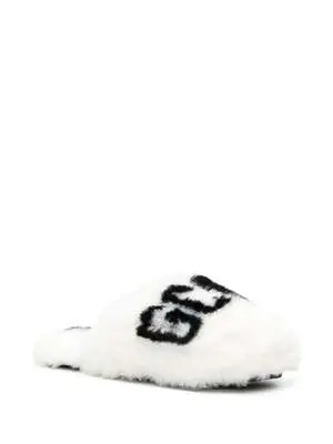 Gcds Logo-print Faux-fur Slippers