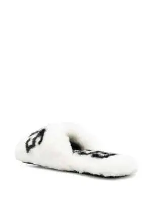 Gcds Logo-print Faux-fur Slippers