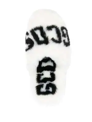 Gcds Logo-print Faux-fur Slippers