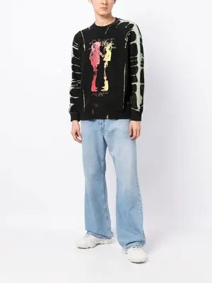STAIN SHADE X Hiroshi Fujiwara Skeleton-print Sweatshirt - Black