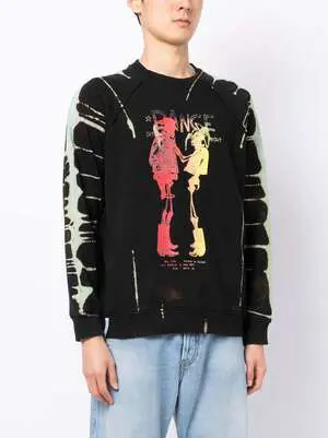 STAIN SHADE X Hiroshi Fujiwara Skeleton-print Sweatshirt - Black