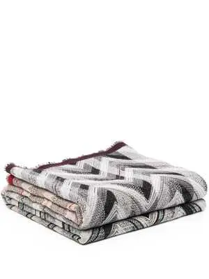 Missoni Striped Knitted Blanket - Black