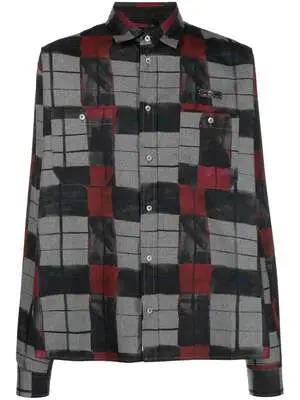 4SDESIGNS Checked Pattern Long Sleeved Shirt