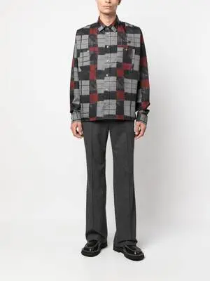 4SDESIGNS Checked Pattern Long Sleeved Shirt