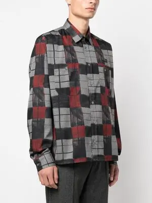 4SDESIGNS Checked Pattern Long Sleeved Shirt