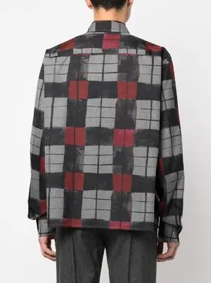 4SDESIGNS Checked Pattern Long Sleeved Shirt