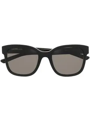 Balenciaga Logo Square Frame Sunglasses - Black