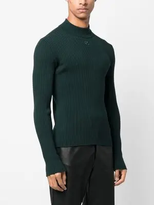 COURREGES Ribbed-knit Jumper - Green