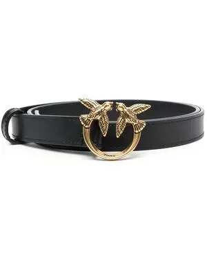 Pinko Love Bird Leather Belt - Black
