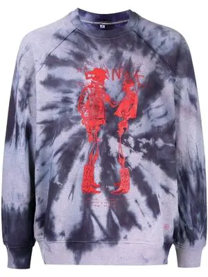 STAIN SHADE X Hiroshi Fujiwara Tie-dye Print Sweatshirt - Blue