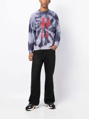 STAIN SHADE X Hiroshi Fujiwara Tie-dye Print Sweatshirt - Blue