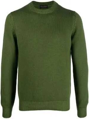 DELL'OGLIO Round-neck Knit Jumper - Green