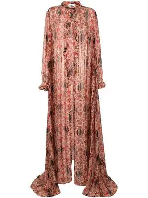 AMIR SLAMA Floral-print Silk Dress