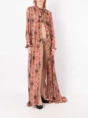 AMIR SLAMA Floral-print Silk Dress