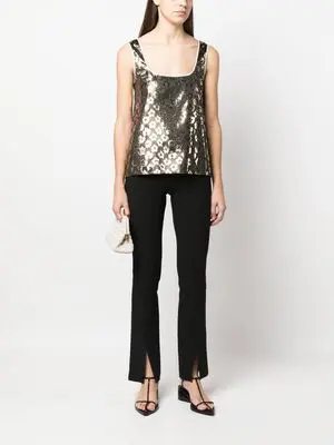 La DoubleJ Twirl Leopard Print Top - Black