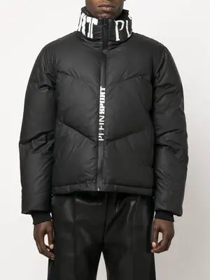PLEIN SPORT Logo-print Puffer Jacket - Black