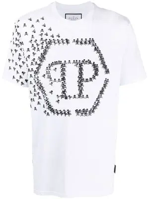 Philipp Plein Skull Bones Logo-print T-shirt - White