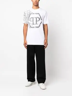 Philipp Plein Skull Bones Logo-print T-shirt - White
