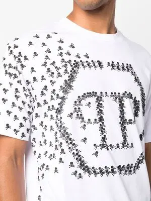 Philipp Plein Skull Bones Logo-print T-shirt - White