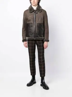 Brioni Shearling Panelled Lambskin Jacket