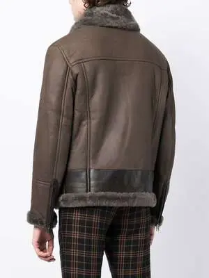 Brioni Shearling Panelled Lambskin Jacket