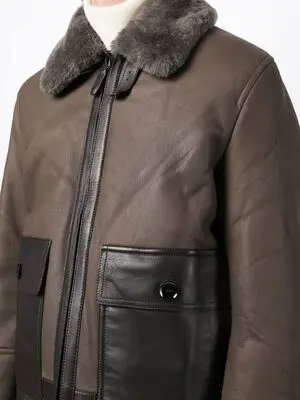 Brioni Shearling Panelled Lambskin Jacket