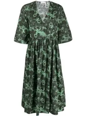 Ganni V Neck Day Dresses