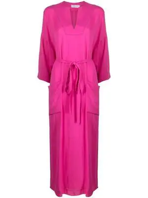Fabiana Filippi Bell Sleeve V-neck Dress - Pink