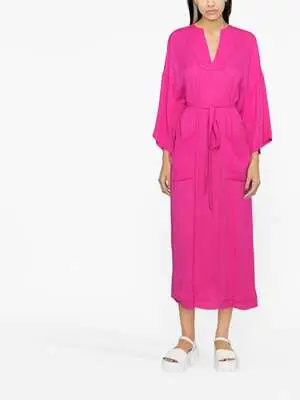 Fabiana Filippi Bell Sleeve V-neck Dress - Pink