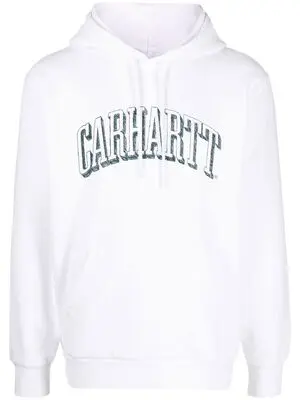 Carhartt Work In Progress Logo Print Drawstring Hoodie
