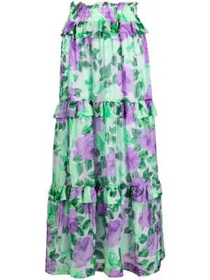 P.a.r.o.s.h High-waisted Graphic-print Skirt