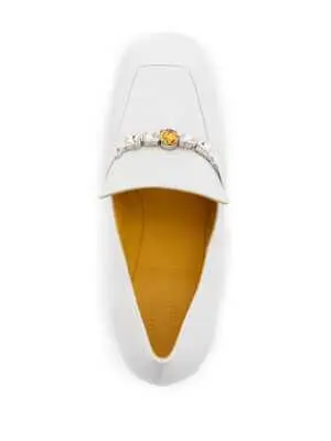 MADISON MAISON 55mm Crystal-embellished Loafers - White