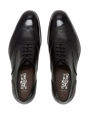 FERRAGAMO Gancini Leather Oxford Shoes