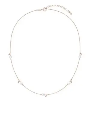 TASAKI 18kt Rose Gold Kugel Pearl And Diamond Necklace