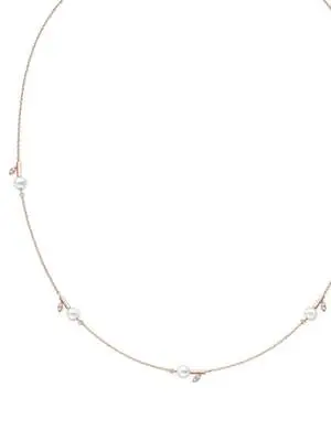 TASAKI 18kt Rose Gold Kugel Pearl And Diamond Necklace