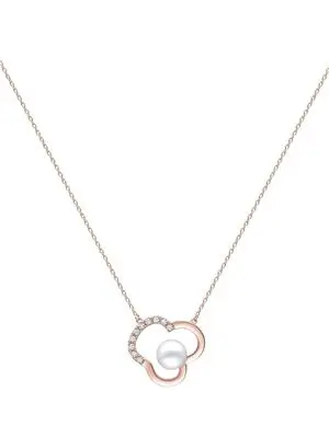 TASAKI 18kt Rose Gold Akoya Pearl And Diamond Necklace - Pink