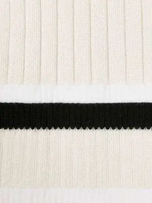 BARRIE Stripe-print Knit Scarf - White