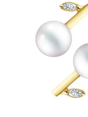 TASAKI 18kt Yellow Pearl And Diamond Earrings
