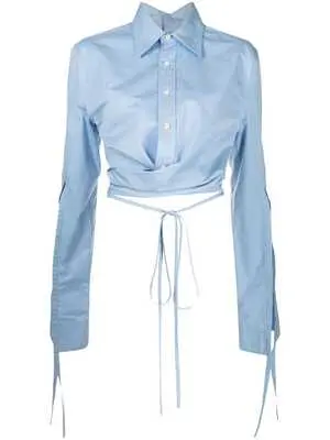 Monse Cropped Wrap-front Shirt