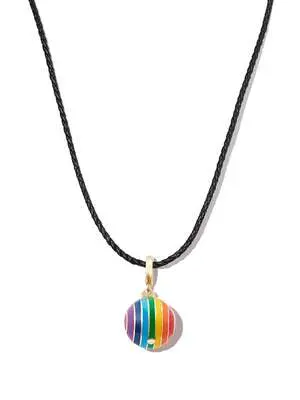 Lauren Rubinski 14kt Yellow Rainbow Charm Necklace - Gold