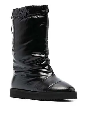 GIABORGHINI Patent Knee-high Boots - Black