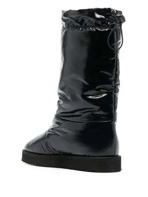 GIABORGHINI Patent Knee-high Boots - Black