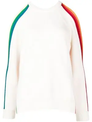 Monse Striped Cold-shoulder Jumper - White