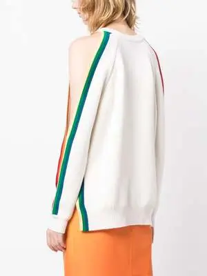 Monse Striped Cold-shoulder Jumper