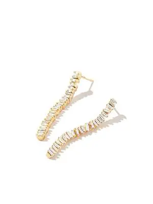 SUZANNE KALAN 18kt Yellow Savannah Midi Diamond Drop Earrings