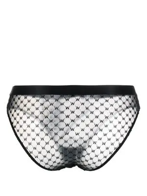 Wolford Monogram-jacquard Sheer Briefs