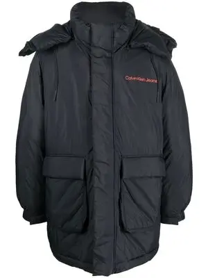 Calvin Klein Logo Print Hooded Parka