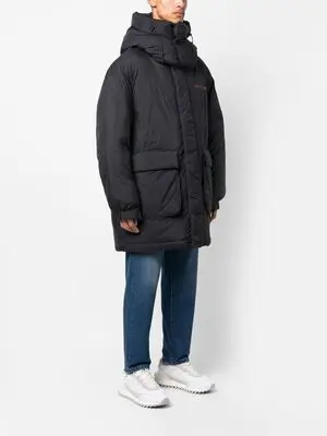 Calvin Klein Logo Print Hooded Parka