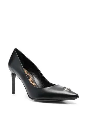 Philipp Plein Logo Plaque Leather Pumps
